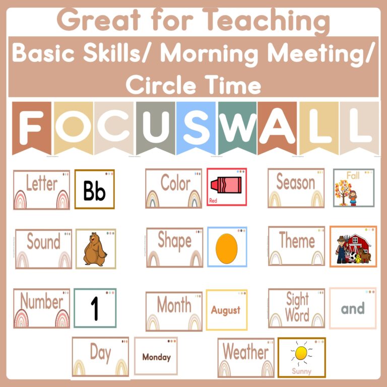 Boho Rainbow Classroom Décor Preschool & Pre-K Focus Wall | Made By ...