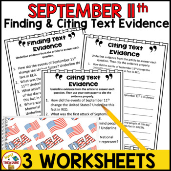 September 11th Reading Activities | Finding and Citing Text Evidence ...