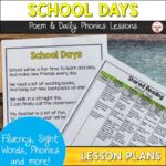 Back to School Poem | Five Day Shared Reading Plan for Pre-K and ...