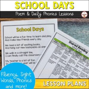 Back to School Poem | Five Day Shared Reading Plan for Pre-K and ...