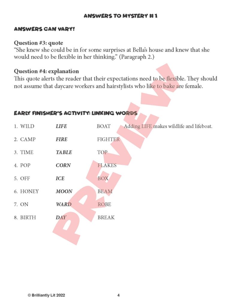 20 READING COMPREHENSION MYSTERY STORIES: Inferences & Conclusions ...