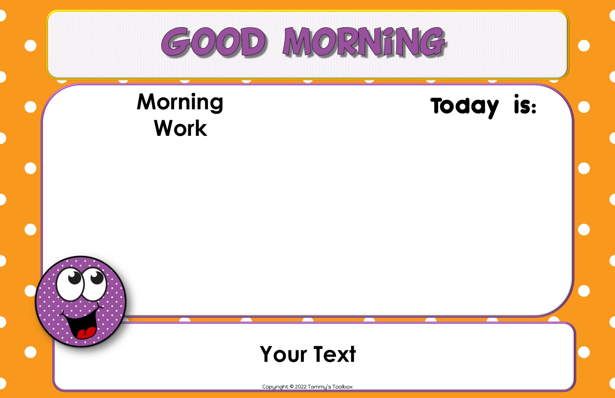 Digital Morning Meeting and Assignment Slides in Polka Dot Theme - Made ...