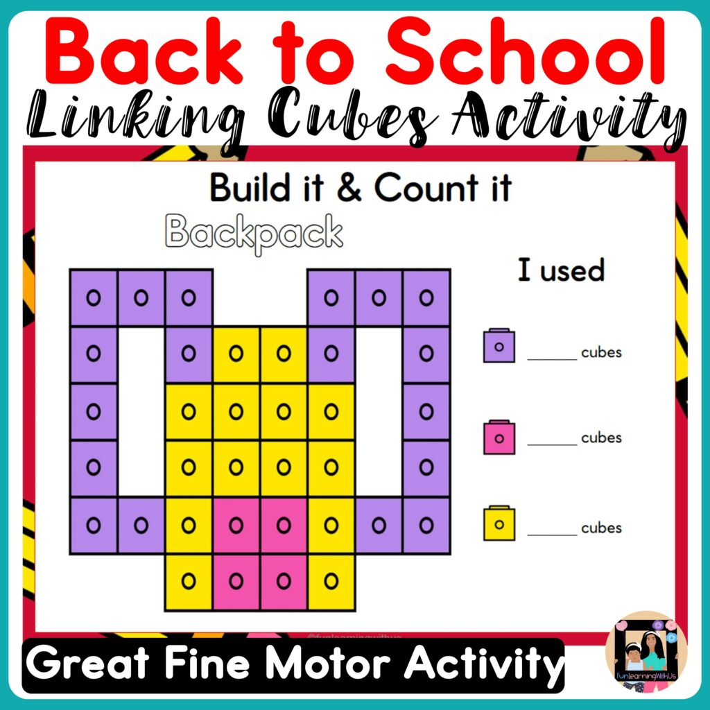Back to School Linking Cubes Mats Fine motor Skills Center | Made By ...