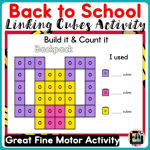 Back to School Linking Cubes Mats Fine motor Skills Center - Made By ...