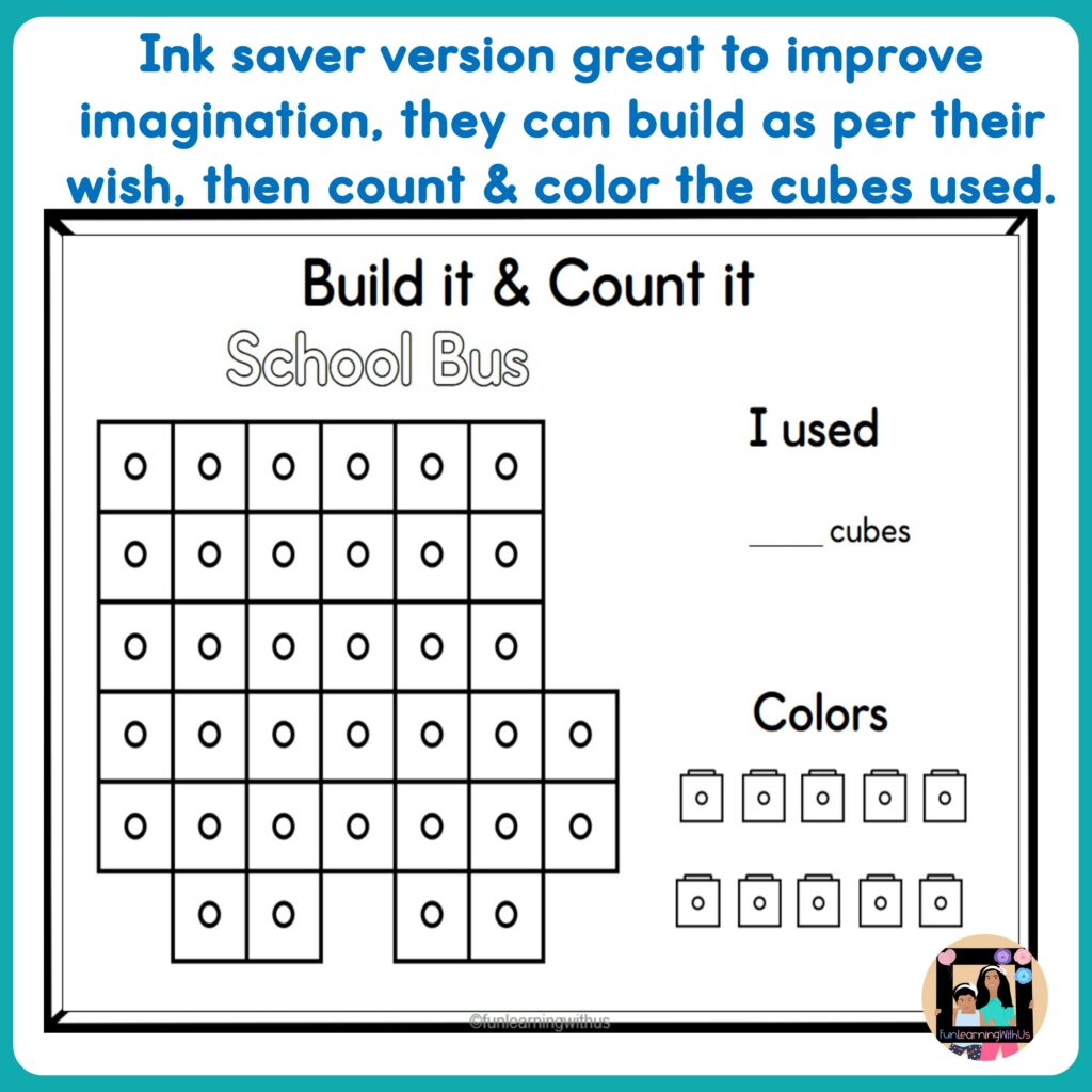 Back to School Linking Cubes Mats Fine motor Skills Center | Made By ...