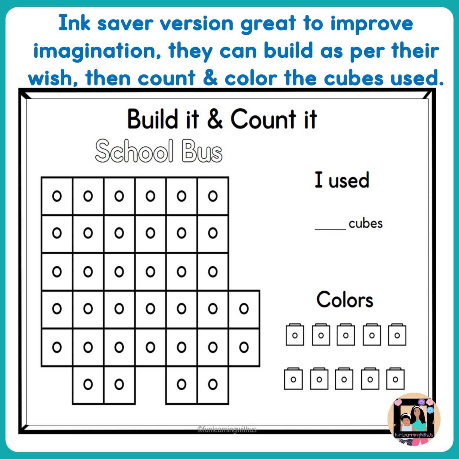 Back to School Linking Cubes Mats Fine motor Skills Center - Made By ...