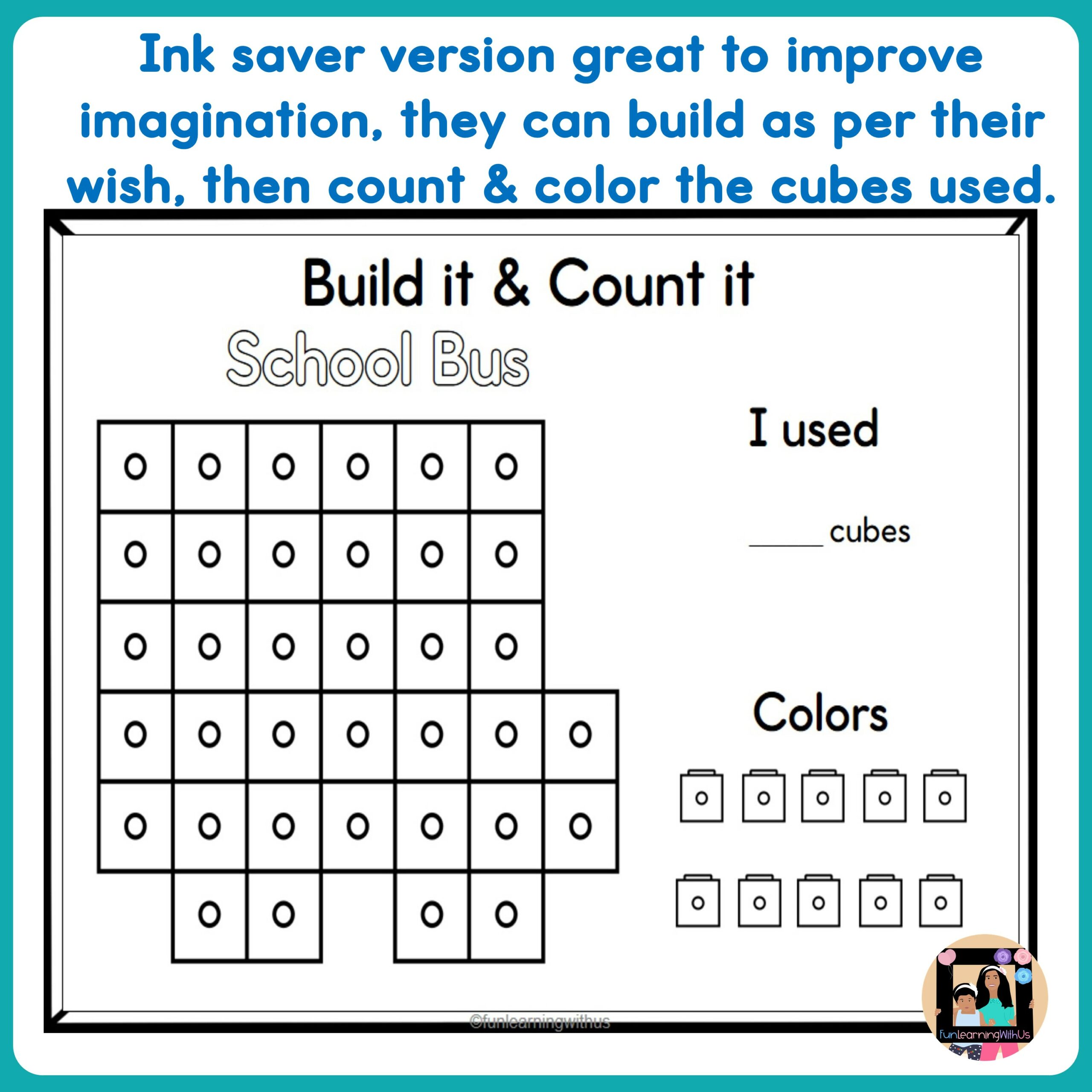 Back to School Linking Cubes Mats Fine motor Skills Center - Made By ...