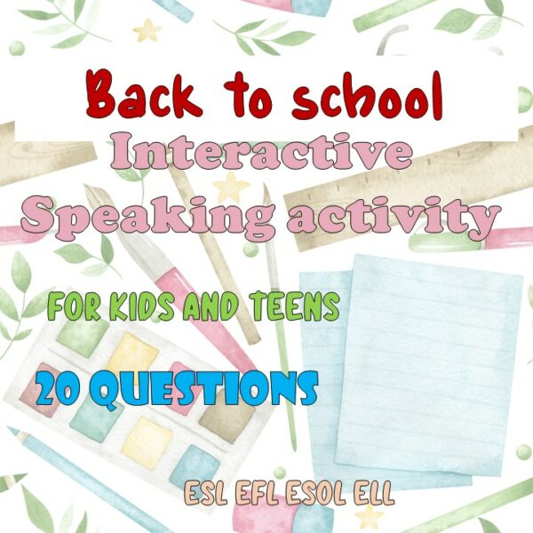 ESL Speaking activity | Back to school for primary/middle school - Made ...