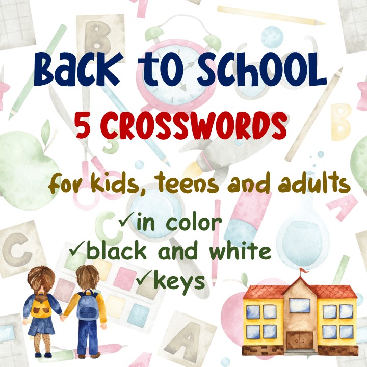 Back to school crossword for kids/adults | ESL printable Vocabulary ...