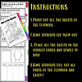 War of the Worlds Characterization Flip Book | Made By Teachers