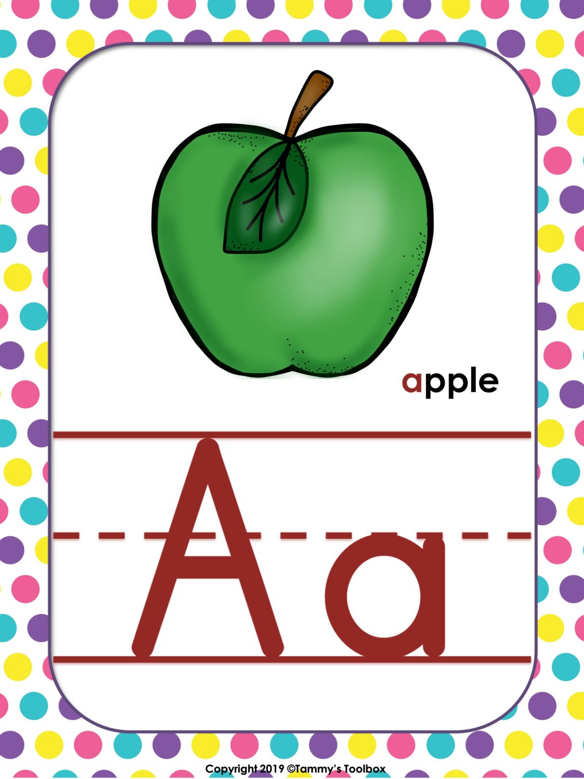 Alphabet Posters and Phonics Charts in Polka Dot Classroom Decor Theme ...