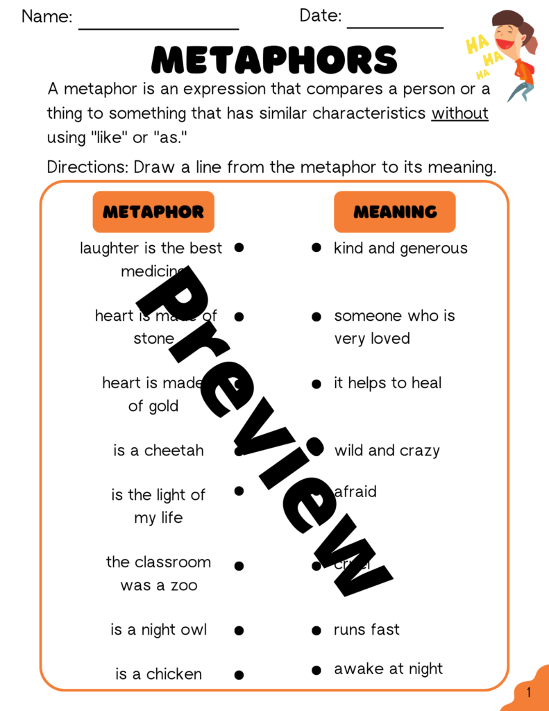 Figurative Language-Idioms Similes Metaphors - Made By Teachers