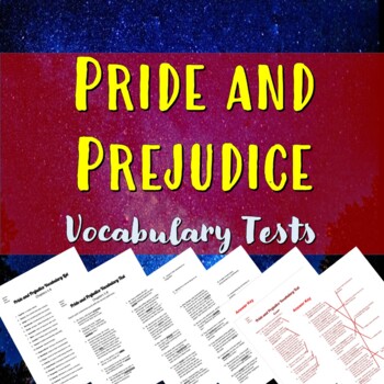 Pride and Prejudice Vocabulary Quizzes | Made By Teachers