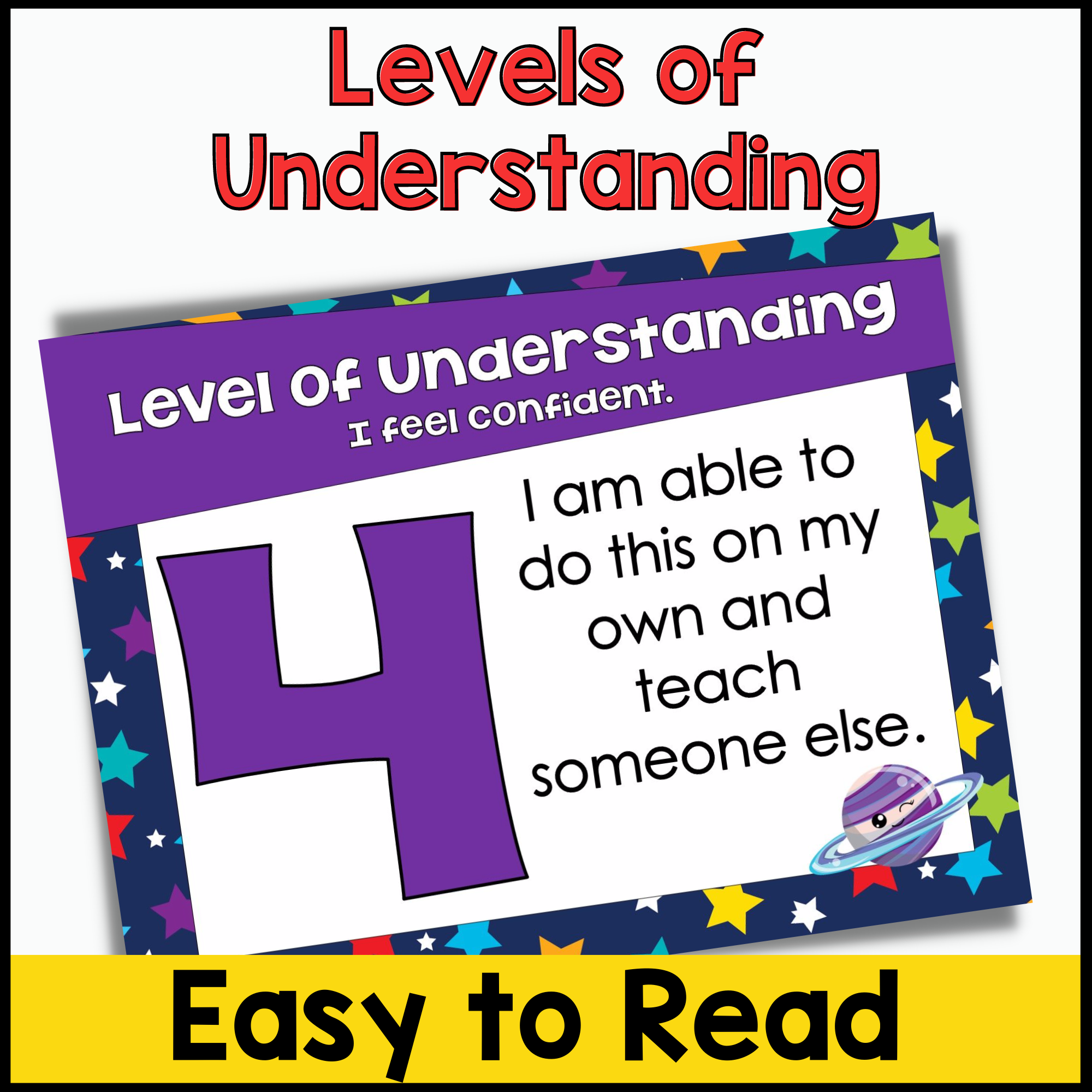 Space Theme Classroom Decor | Student Self Reflection Levels of ...