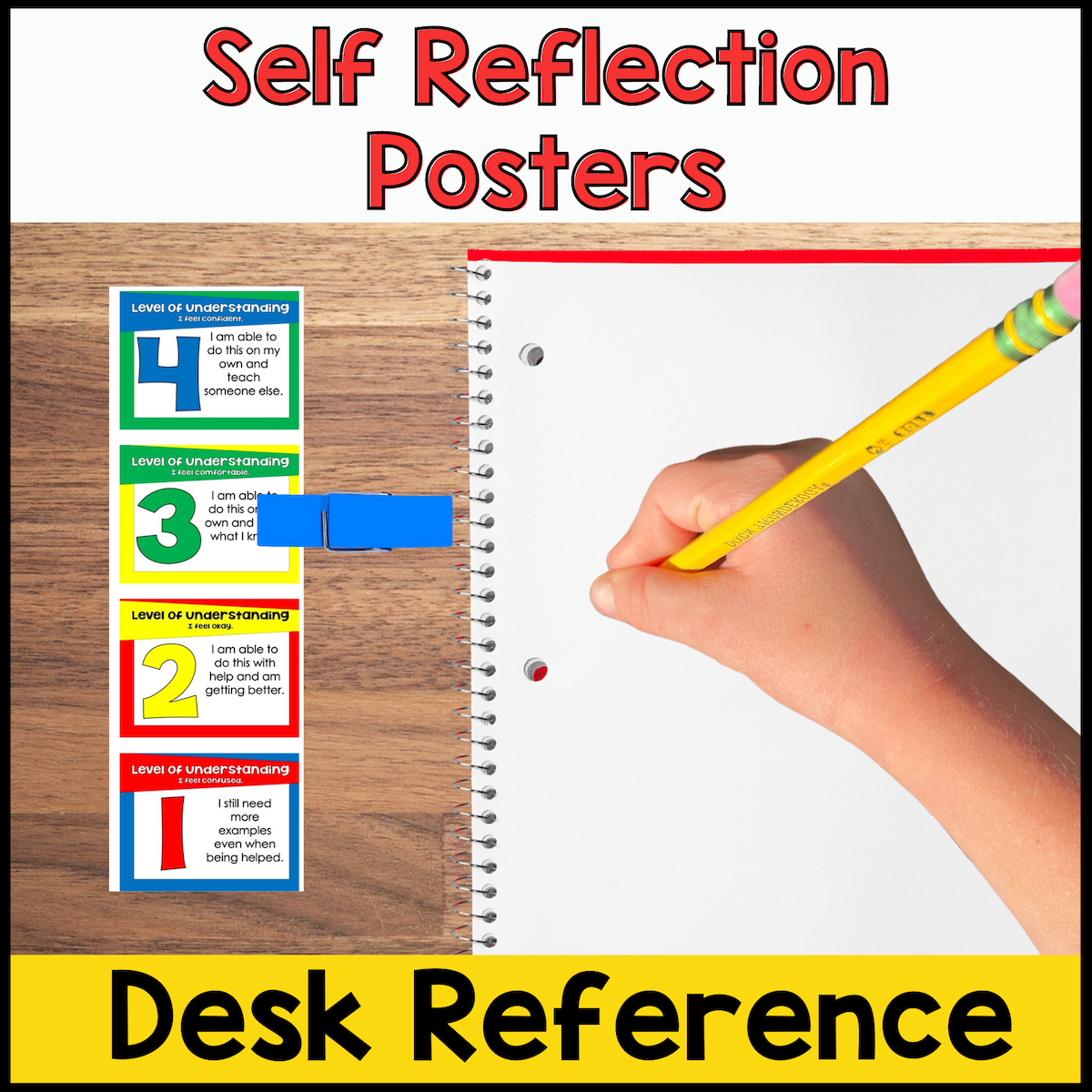 Student Self Reflection Levels of Understanding | Primary Color Theme ...