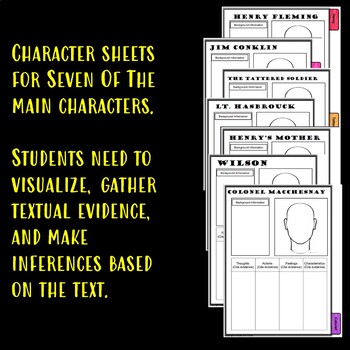 The Red Badge of Courage Characterization Flip book | Made By Teachers