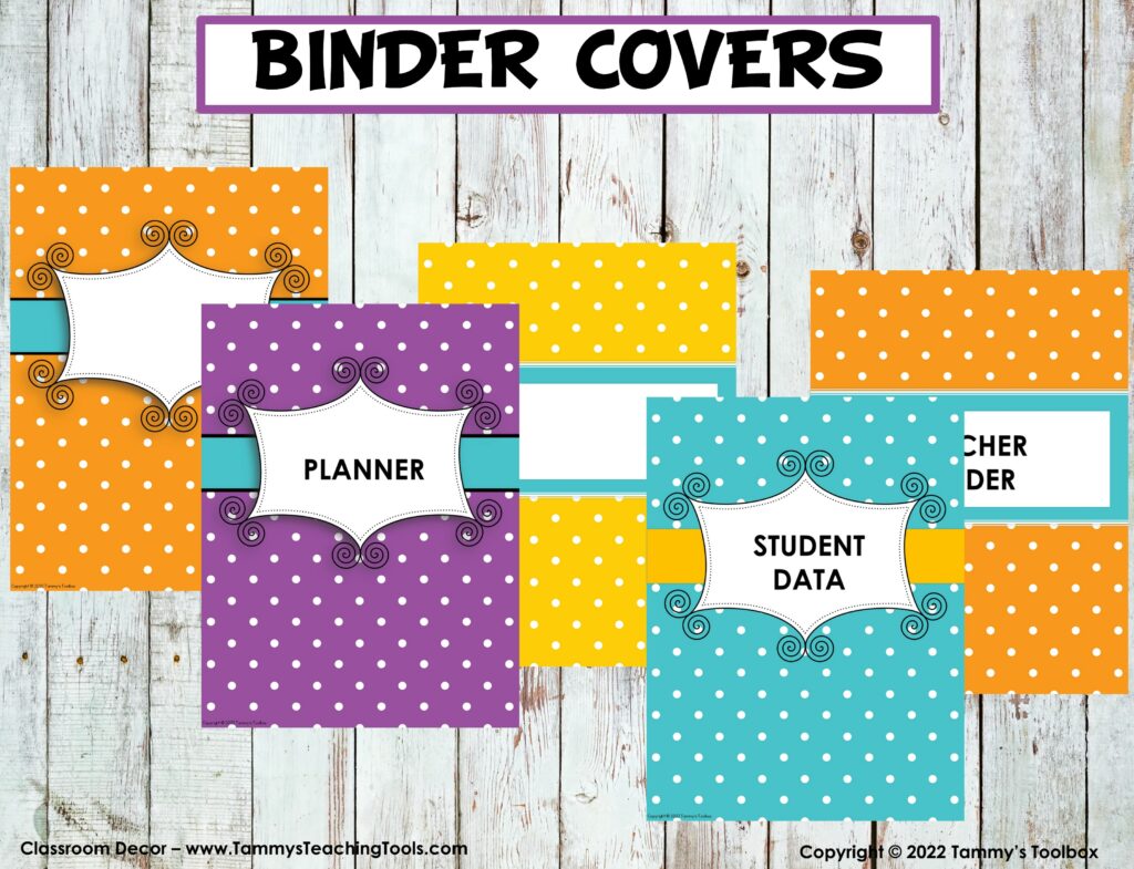 Supply Labels in Polka Dot Classroom Decor Theme - Made By Teachers