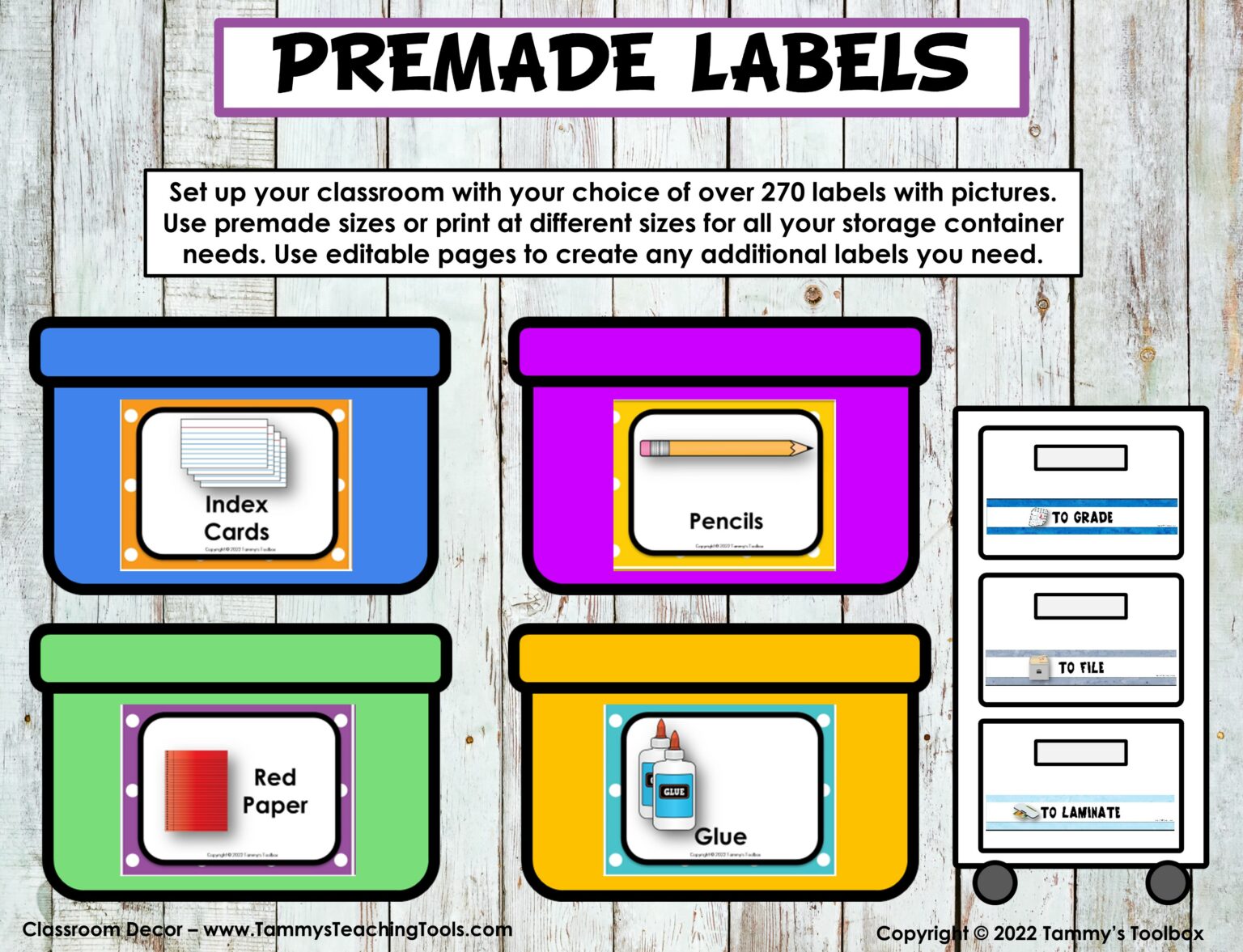 Supply Labels in Polka Dot Classroom Decor Theme - Made By Teachers