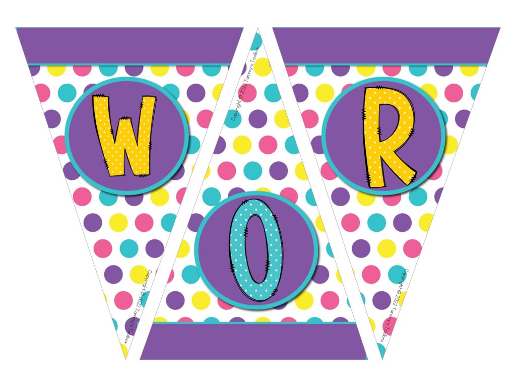 Sight Word and Phonics Word Wall in Polka Dot Classroom Decor - Made By ...