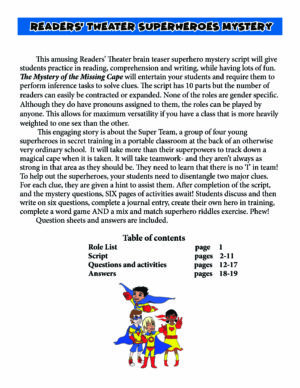 READERS' THEATER SUPERHERO MYSTERY SCRIPT: Mystery of the Missing Cape ...