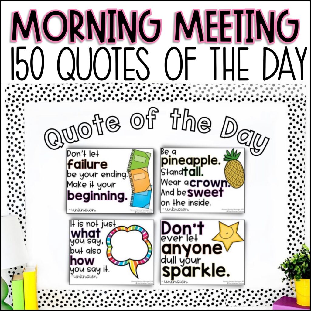 Quote of the Day for Morning Meeting Message Printable and Google ...