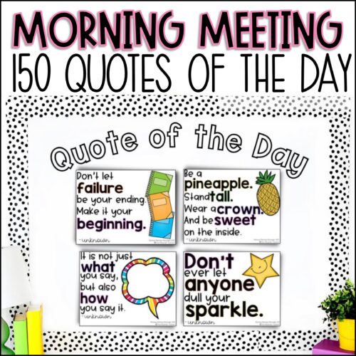 Quote of the Day for Morning Meeting Message Printable and Google ...