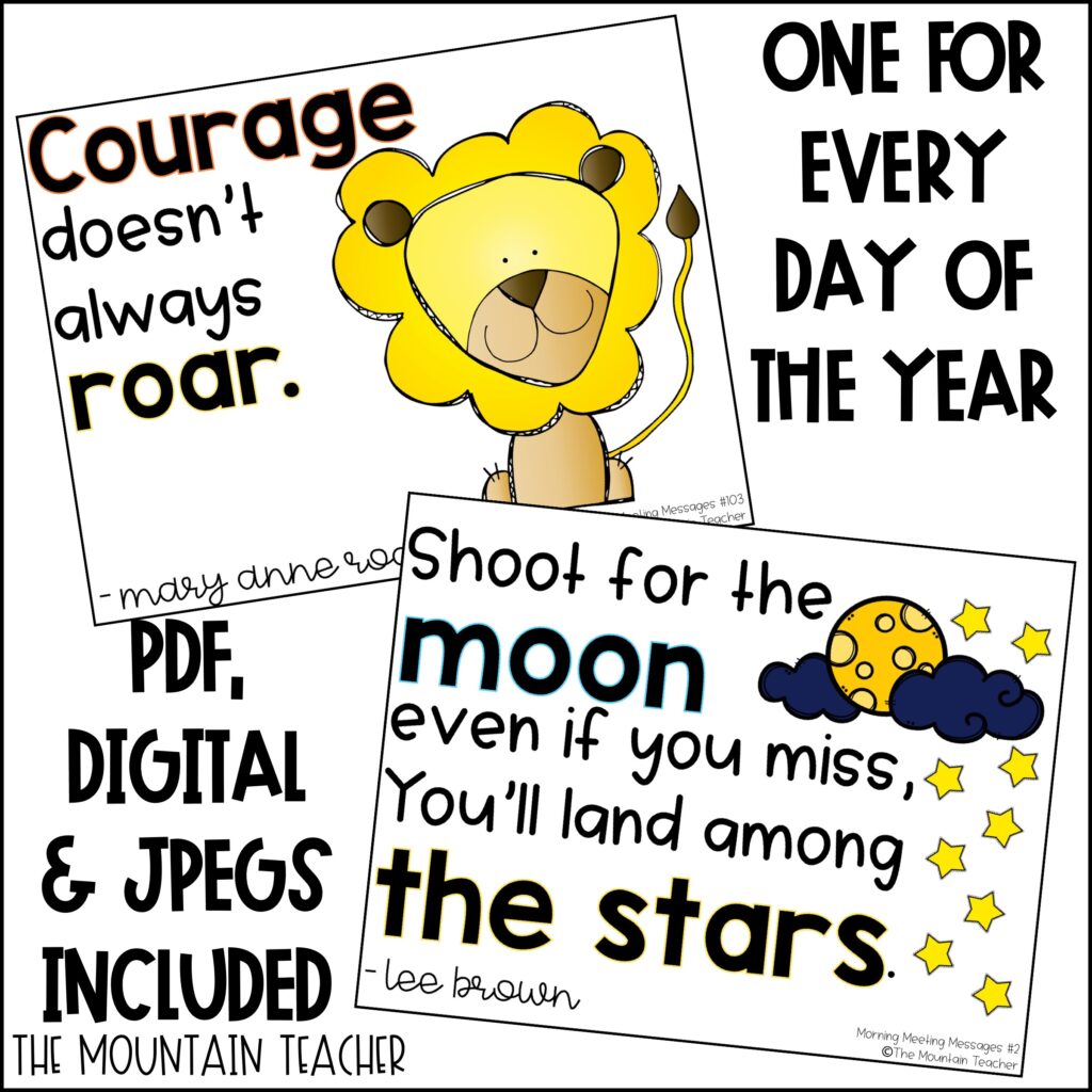 Quote of the Day for Morning Meeting Message Printable and Google ...