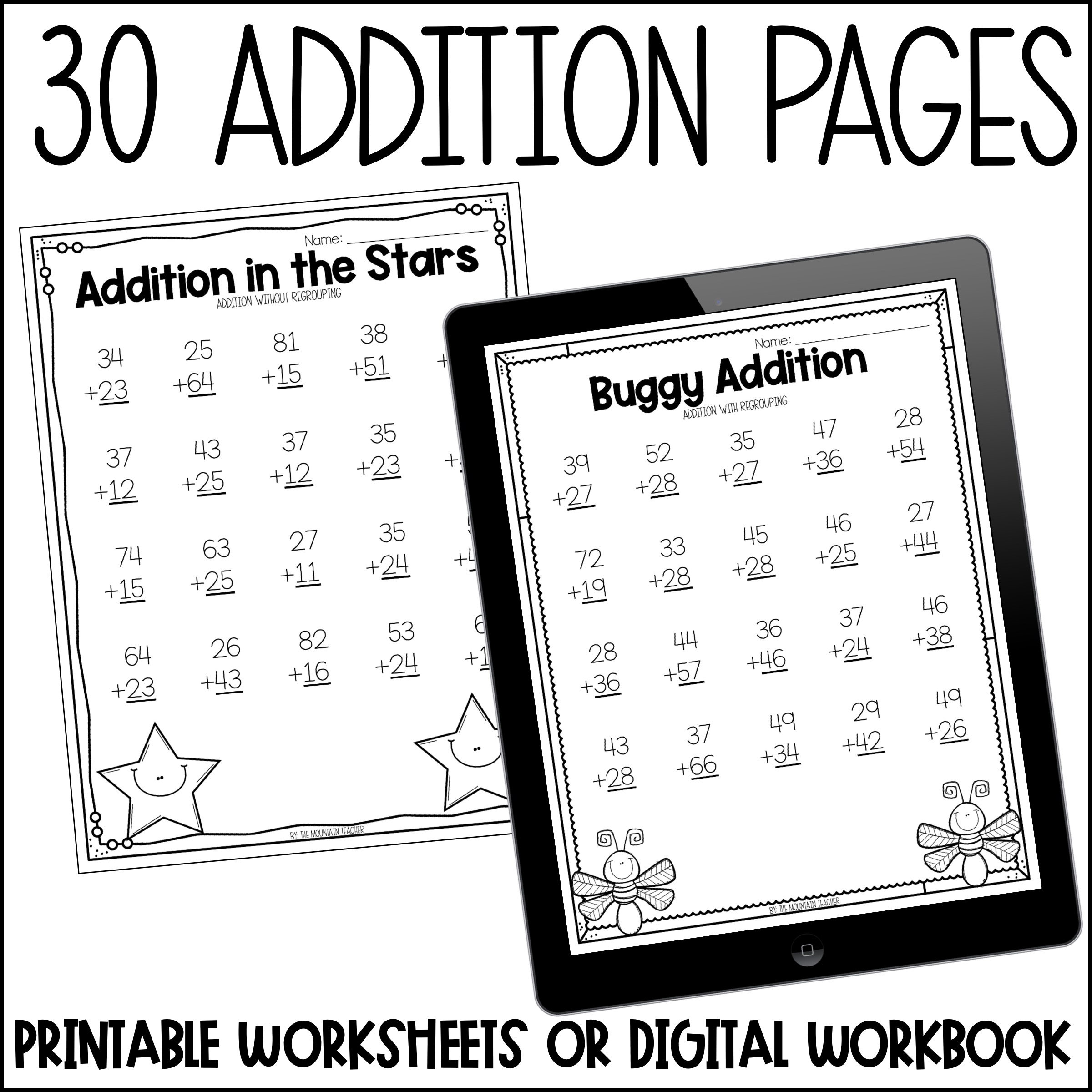 2 and 3 Digit Addition and Subtraction Worksheets BUNDLE | Made By Teachers