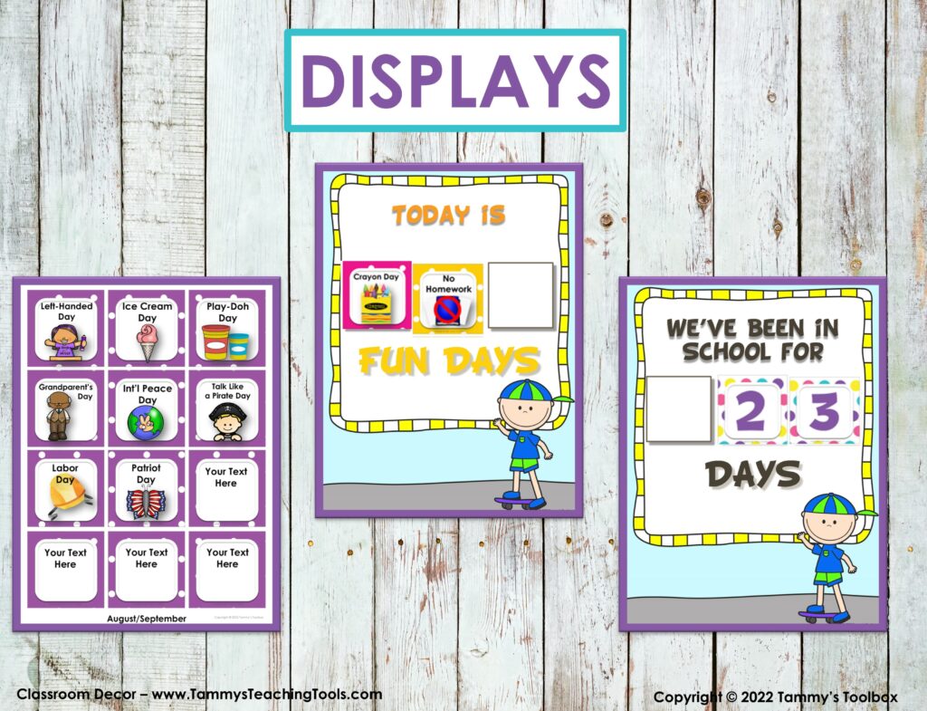 Classroom Calendar Set in Polka Dot Classroom Decor - Made By Teachers