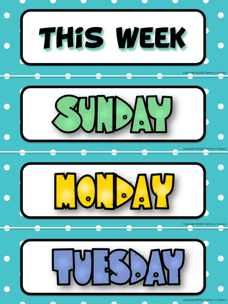 Classroom Calendar Set in Polka Dot Classroom Decor - Made By Teachers