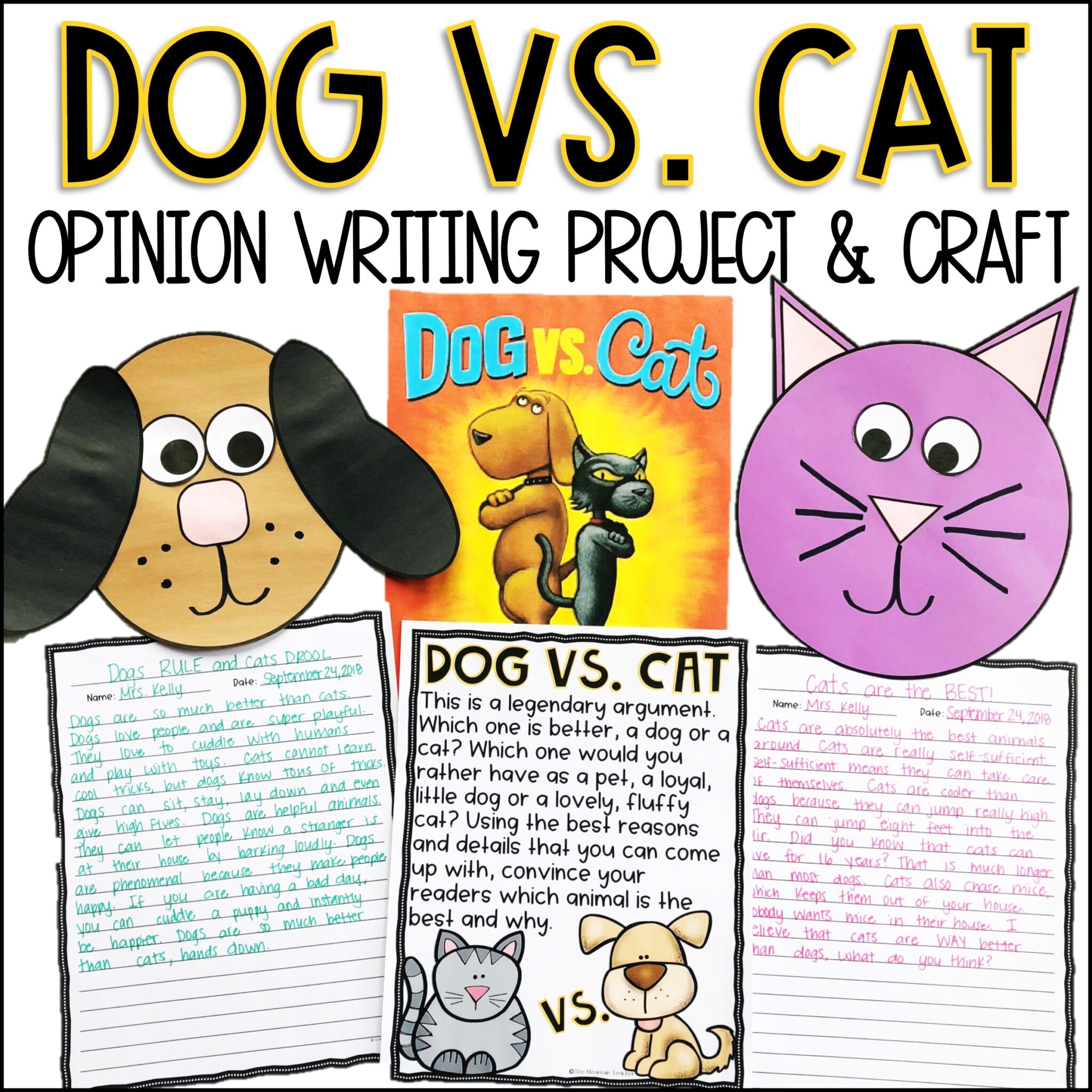 Dog vs Cat Opinion Writing Prompt and Activity - Made By Teachers