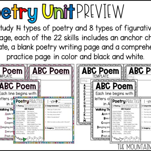 Reading Poetry Elements Unit | Writing Poems | Figurative Language ...