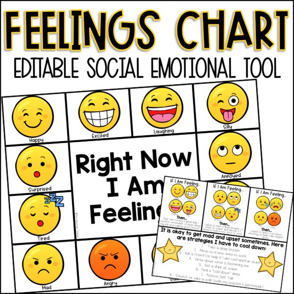 Editable Identifying Feelings and Emotions Chart for Social Emotional ...