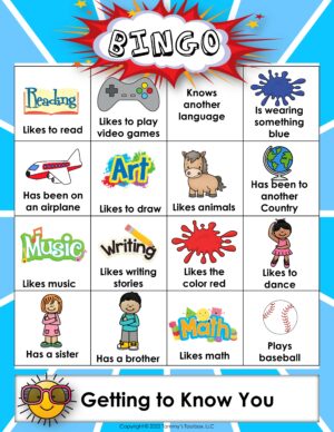All About Me Bingo Game for Back to School - Made By Teachers