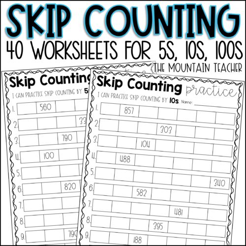 Skip Counting Worksheets by 5s by 10s and by 100s | Made By Teachers