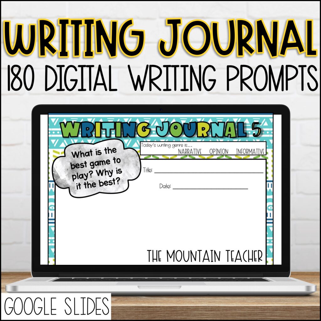 Digital Writing Journal | 180 Writing Prompts for Google Slides - Made ...
