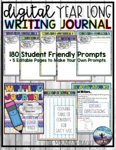 Digital Writing Journal | 180 Writing Prompts for Google Slides - Made ...