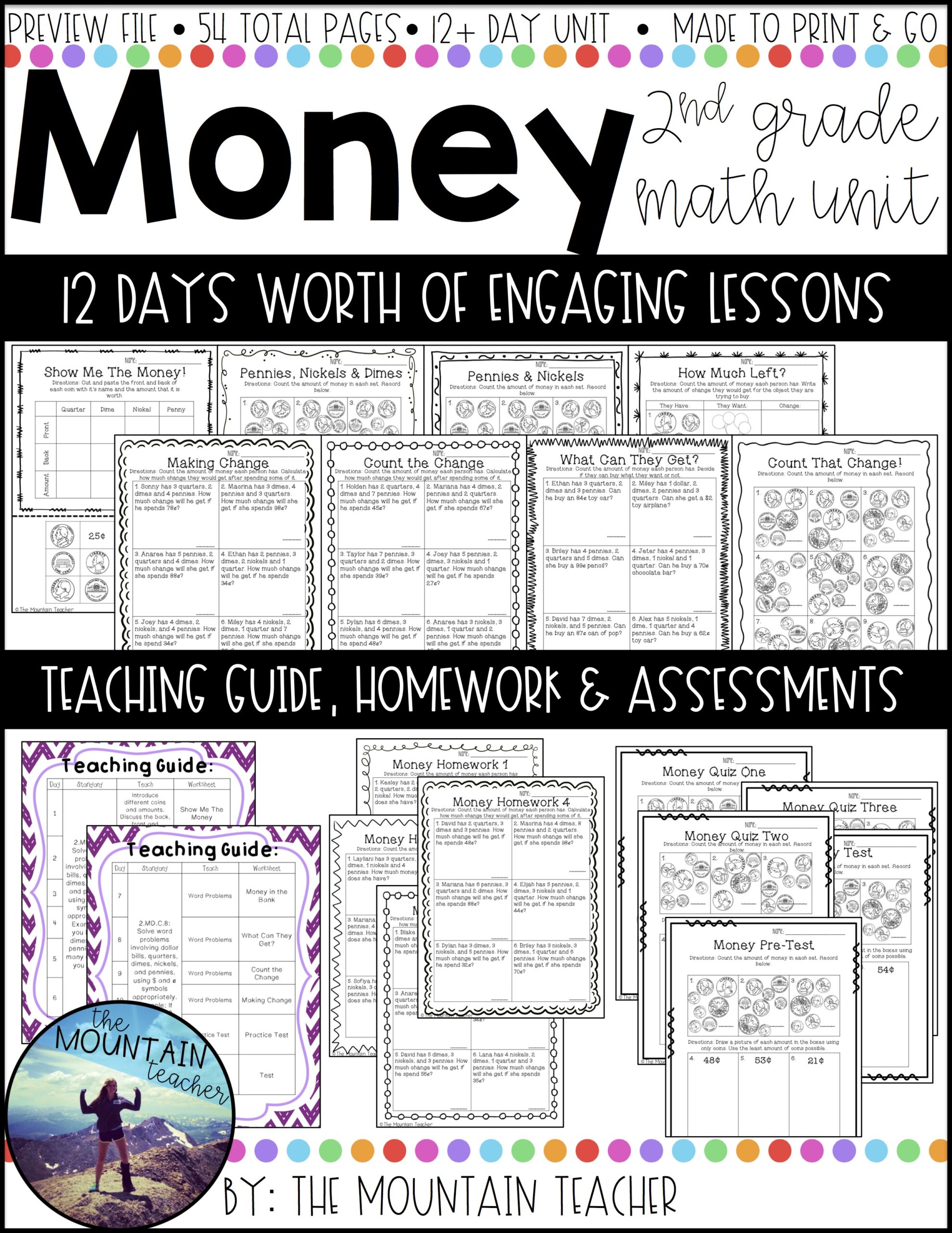 Counting Money Worksheets and Assessments | Printable and Google Slides ...