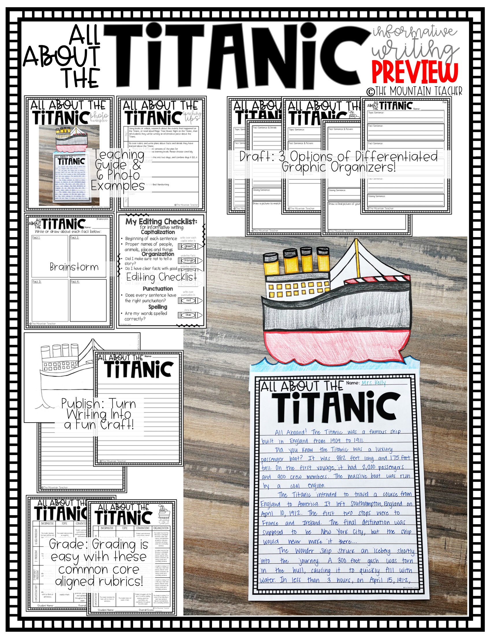 The Titanic Informative Research and Writing Project with a Craft ...