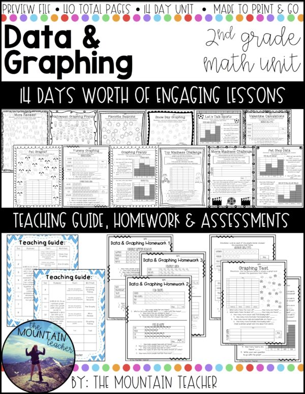 Data and Graphing Worksheets and Assessments | Printable and Google ...