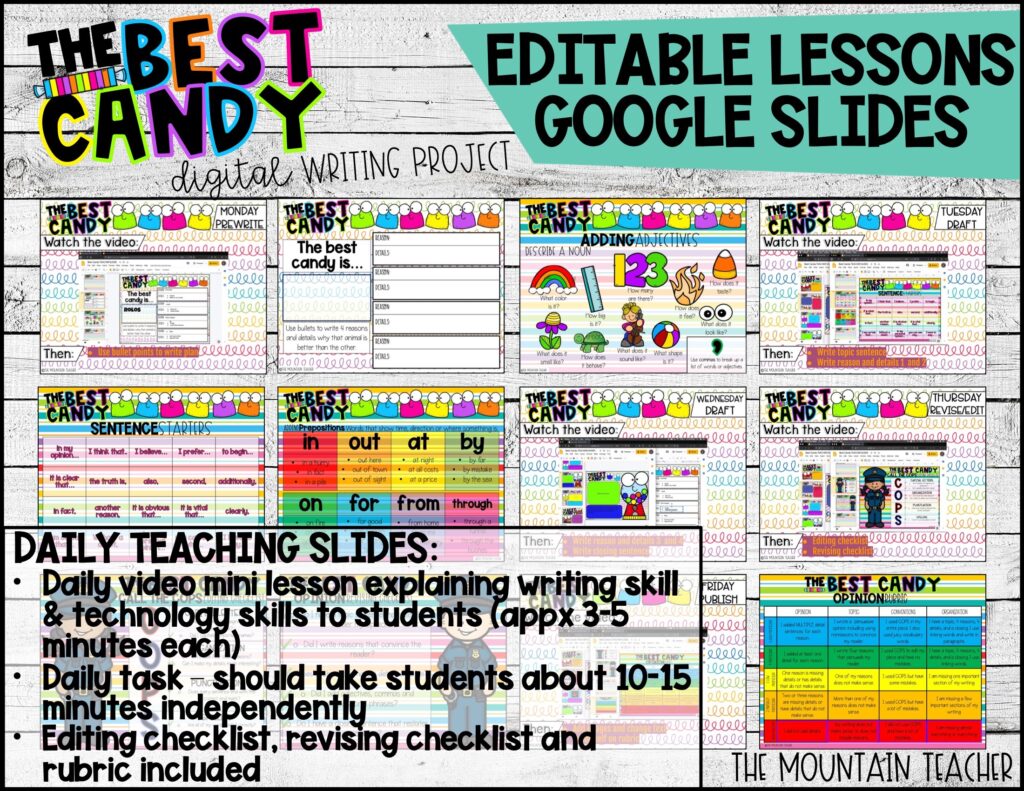 Digital Best Candy Google Slides Persuasive Writing Prompt and Videos ...