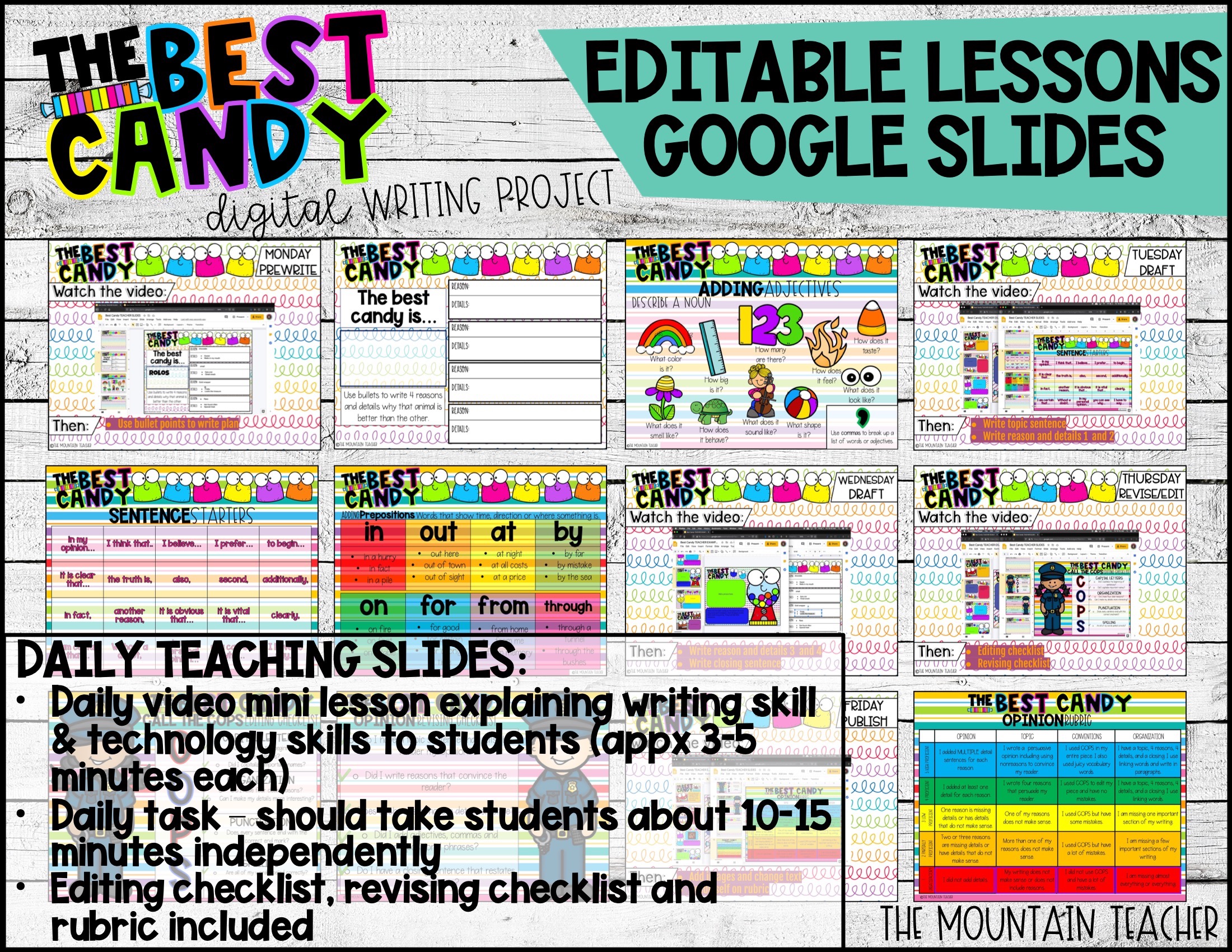 Digital Best Candy Google Slides Persuasive Writing Prompt and Videos ...