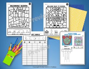 Back to School Color by Code Phonics Activities - Made By Teachers