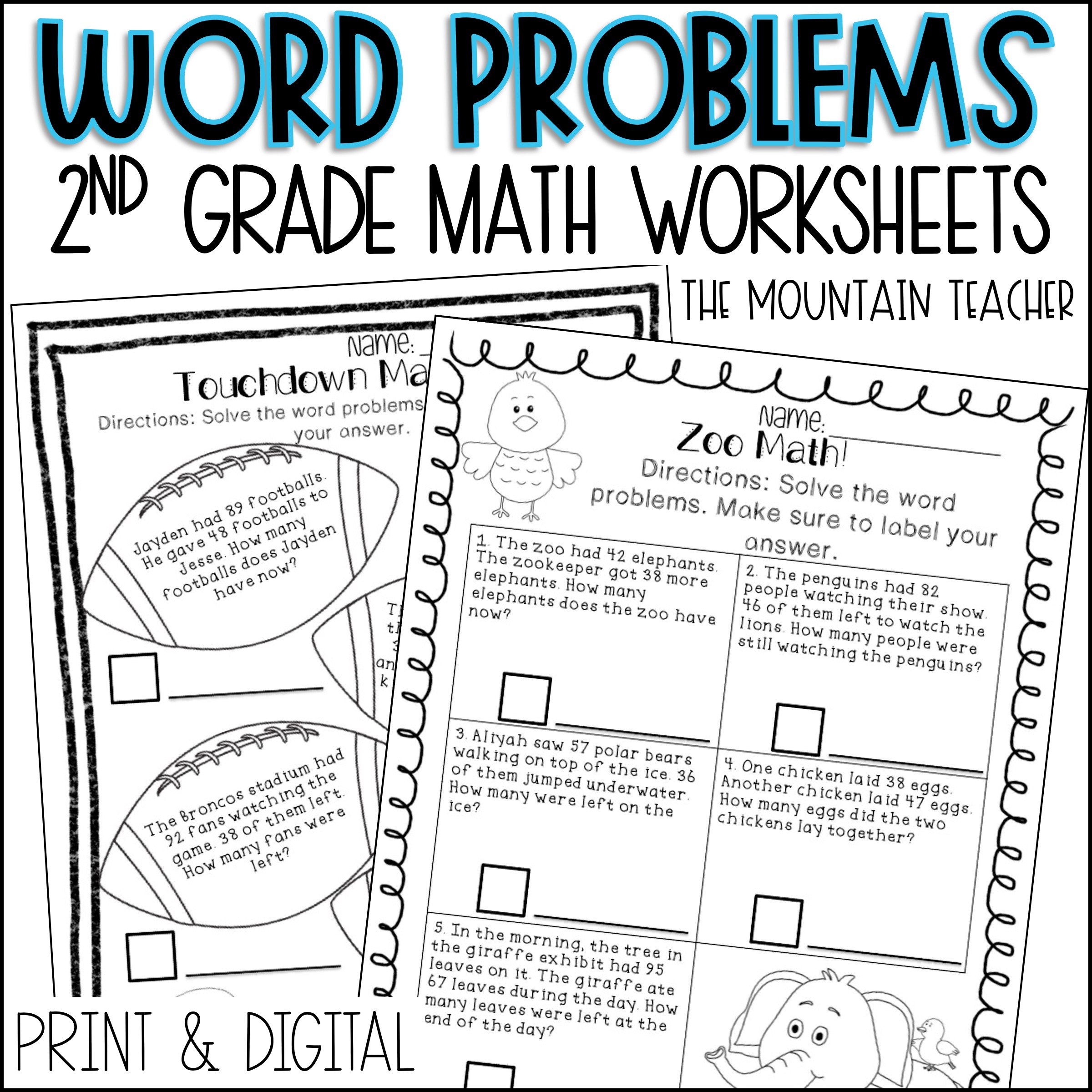 Addition And Subtraction Word Problems Worksheets Printable And