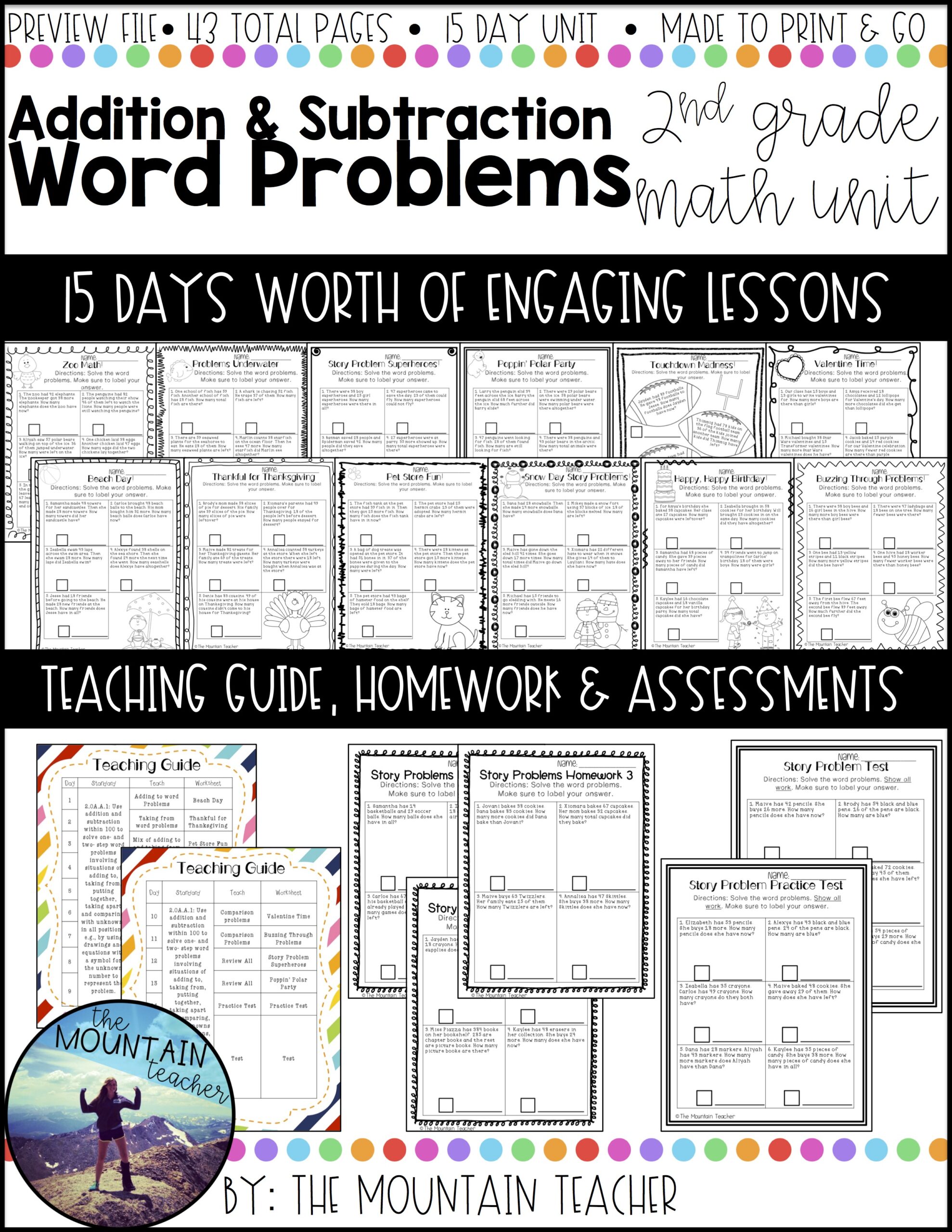 Addition and Subtraction Word Problems Worksheets | Printable and ...