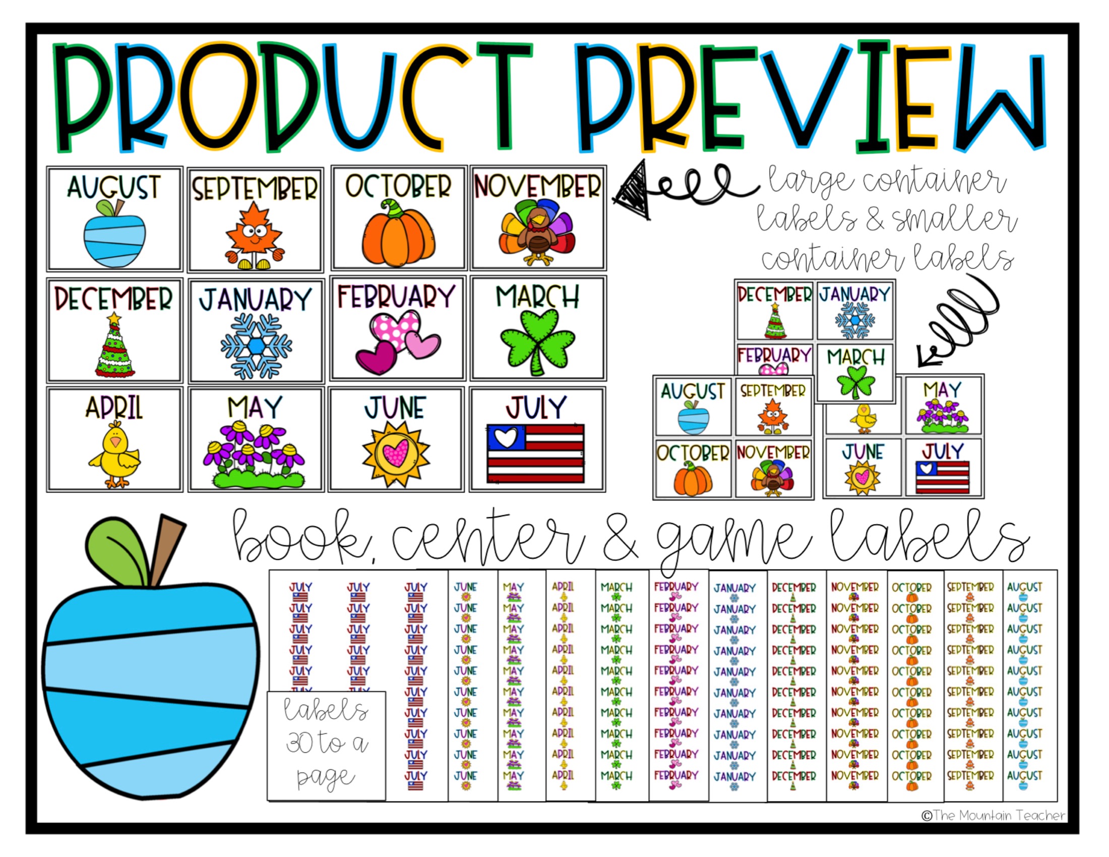 Classroom Organization | Monthly Signs and Labels | Made By Teachers