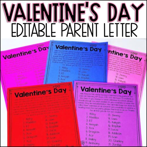 Editable Valentines Day Class List - Made By Teachers