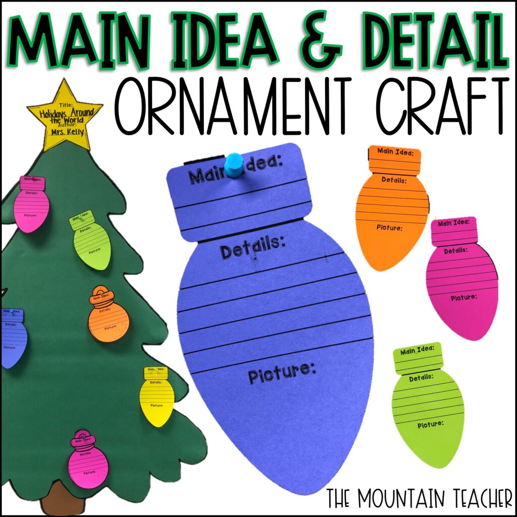 Main Idea and Key Details Graphic Organizers | Christmas Activities and ...
