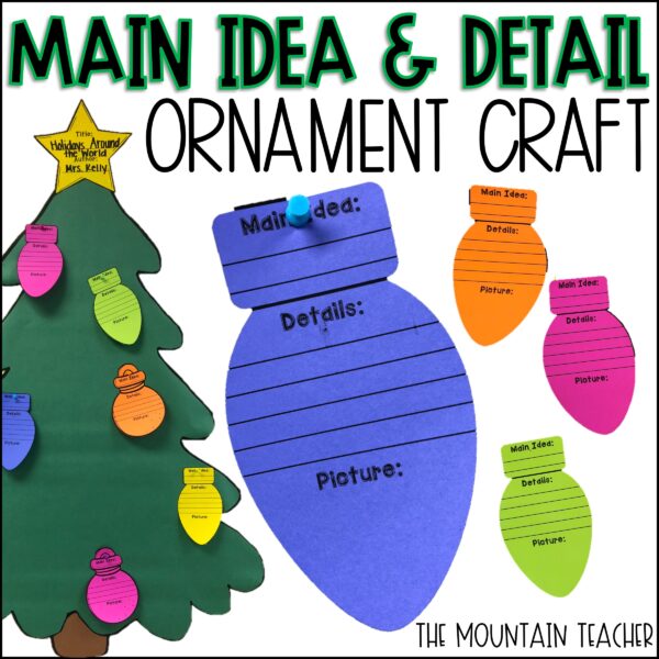 Main Idea and Key Details Graphic Organizers | Christmas Activities and ...