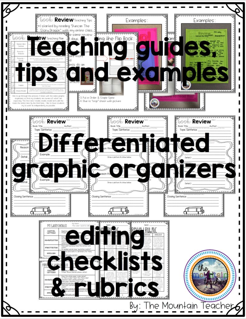 Book Review Template and Activities with Differentiated Graphic ...